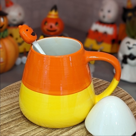 mr halloween | Kitchen | Candy Corn Halloween Mug With Spoon Set | Poshmark